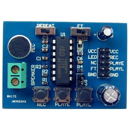 ISD1820 Sounds Voice Recording Playback Module with Mic module 3-5V 10s ...