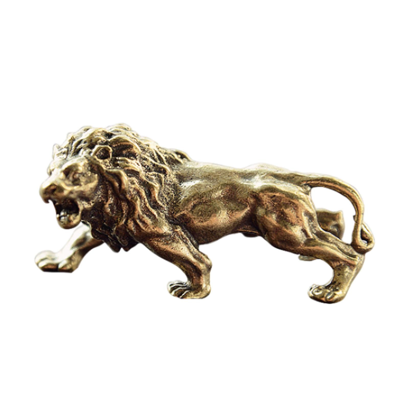 Lion Statues Sculpture Copper Miniature Keychain Pendants Decorative ...