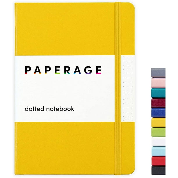 Paperage Dotted Journal Bullet Notebook, Hard Cover, Medium 5.7 x 8 ...