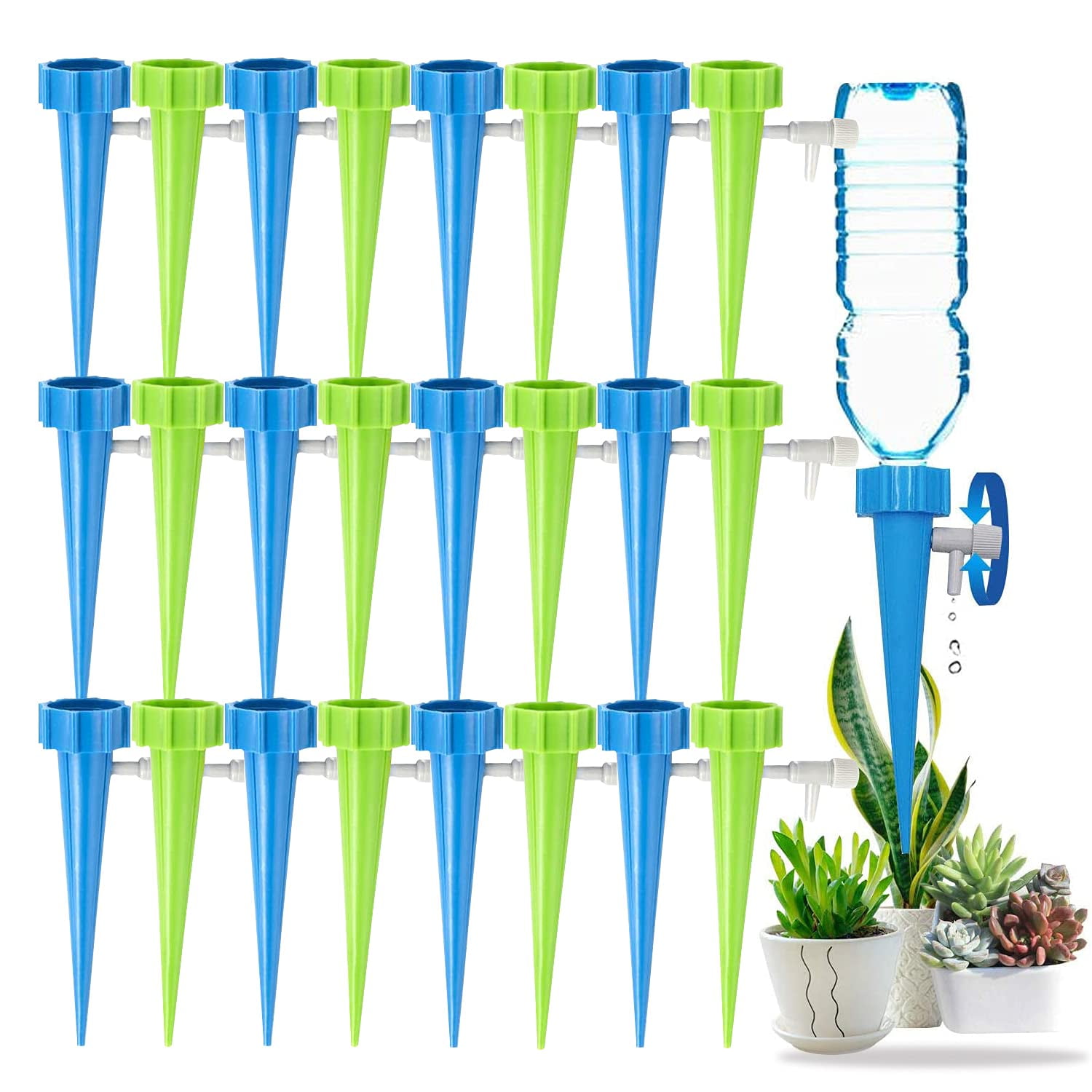 Emlimny 24 Packs Self Watering Spikes, Adjustable Plant Watering Spikes ...