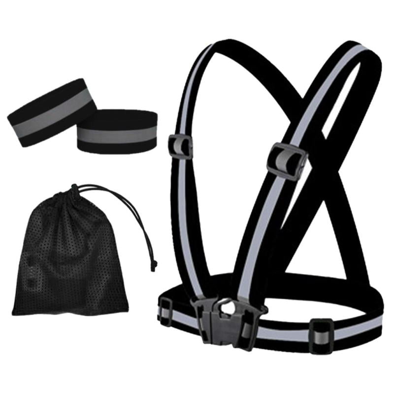 Running Reflective Vest Adjustable Glowing Reflector Reflector Straps ...