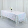 BalsaCircle 60" x 102" Shimmer Metallic Party Tablecloth - Iridescent Blue Big Payette Sequin ...