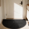 23.6" x 15.7" Linen-Like Floor Mat, Semi-Circular Anti- Entryway Rug ...