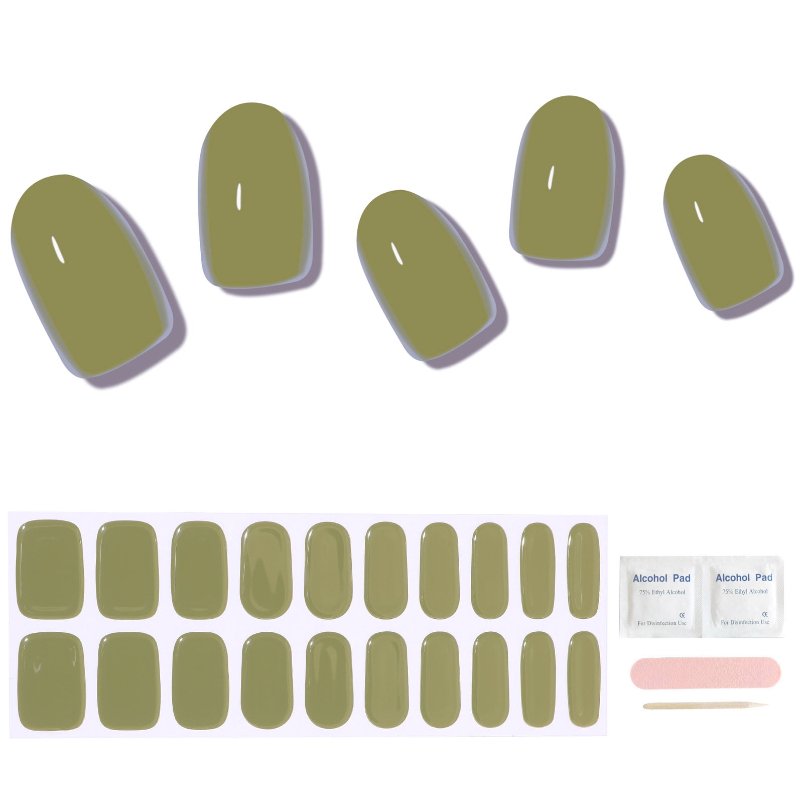 Nail Polish Sticker Waterproof Solid Color Adhesive Strip Semi-cured ...