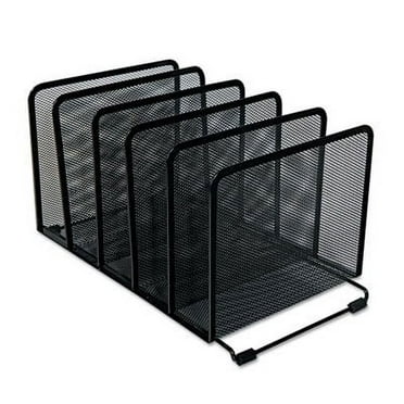 Rolodex Black Mesh Metal Desktop Organizer, 5 Section File Folder ...