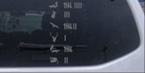 Keeping Count Roadkill Animals Car or Truck Window Decal Sticker ...