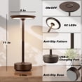 Brown-1 1 Pack Rechargeable Cordless Table Lamp 5000mAh 3 Color ...