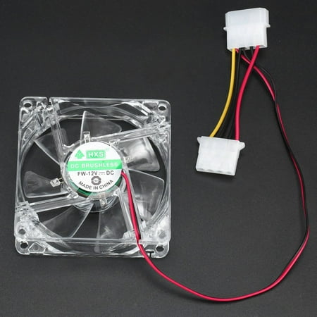 Computer Fan 4 LED 80mm 8025 8cm Silent PC Computer Case Cooler Cooling ...