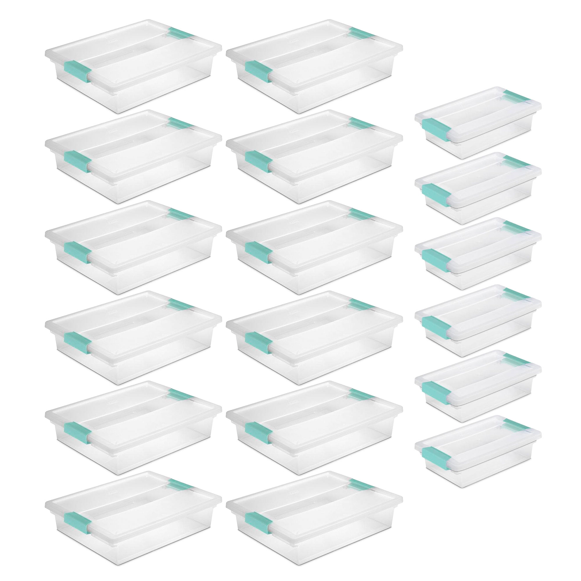 Sterilite Large Clip Storage Box, 12 Pack, & Small Clip Storage Box, 6 ...