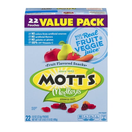 Mott's® Medleys Assorted Fruit Flavored Snacks 22-0.8 oz. Pouches, 0.8 ...