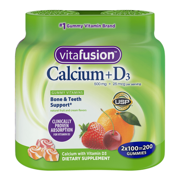 Vitafusion Calcium Gummy Vitamins, 100ct Twin Pack - Walmart.com