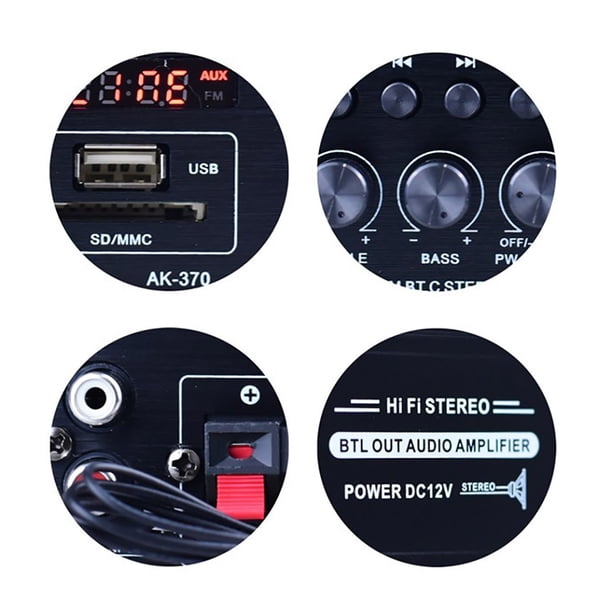Audio Amplifier Bluetooth 5.0 12v Compact digital screen Power ...