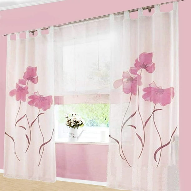 Sheer Short Window Scarf Elegant Leaves Jacquard Voile Curtain Scarves ...