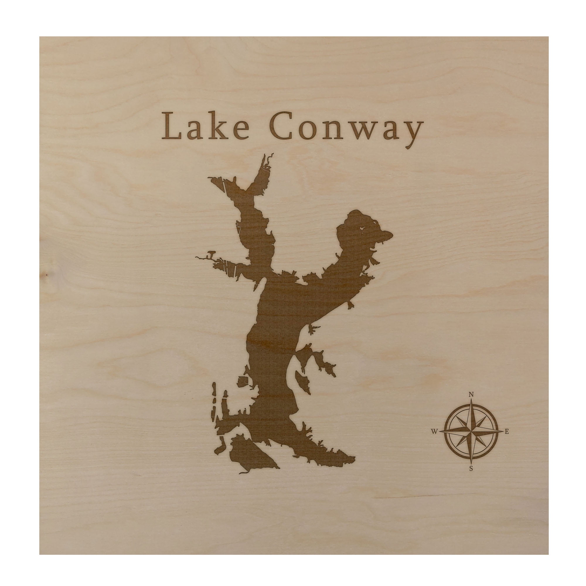 Lake Conway Map 24x24" Wood Wall Art Office Decor Gift Engraved ...