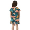 BZSMCE Short Sleeve dress Dress Casual Cotton Dresses-Flamingo Monstera ...