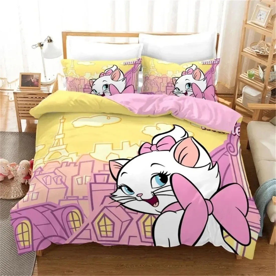 Click here for Yingd Mary Cat Duvet Cover Pillowcase  Cute Home R... prices