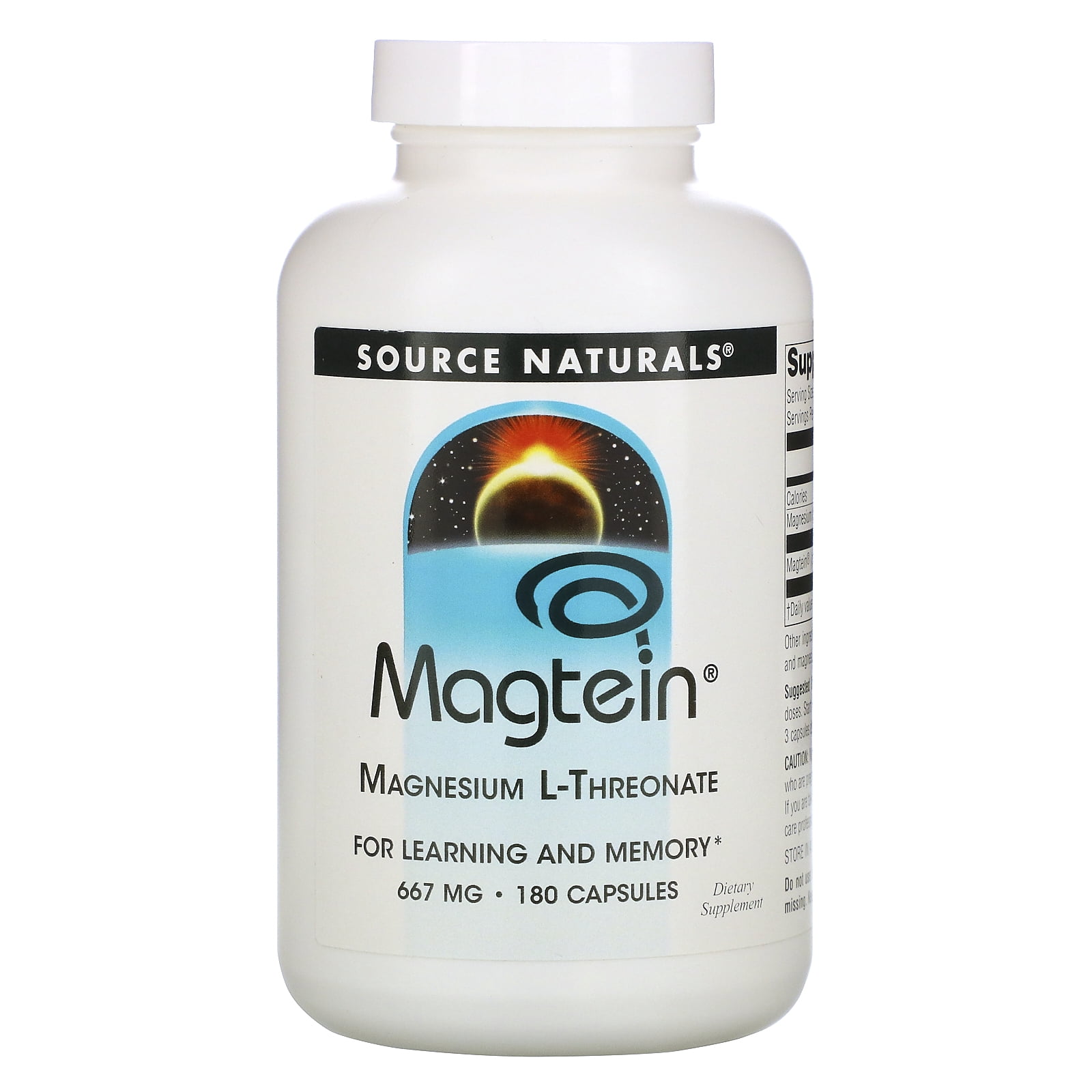 Source Naturals Magtein Magnesium L Threonate 667 Mg 180 Capsules Source Naturals Magtein Magnesium L Threonate 667 Mg 180 Capsules