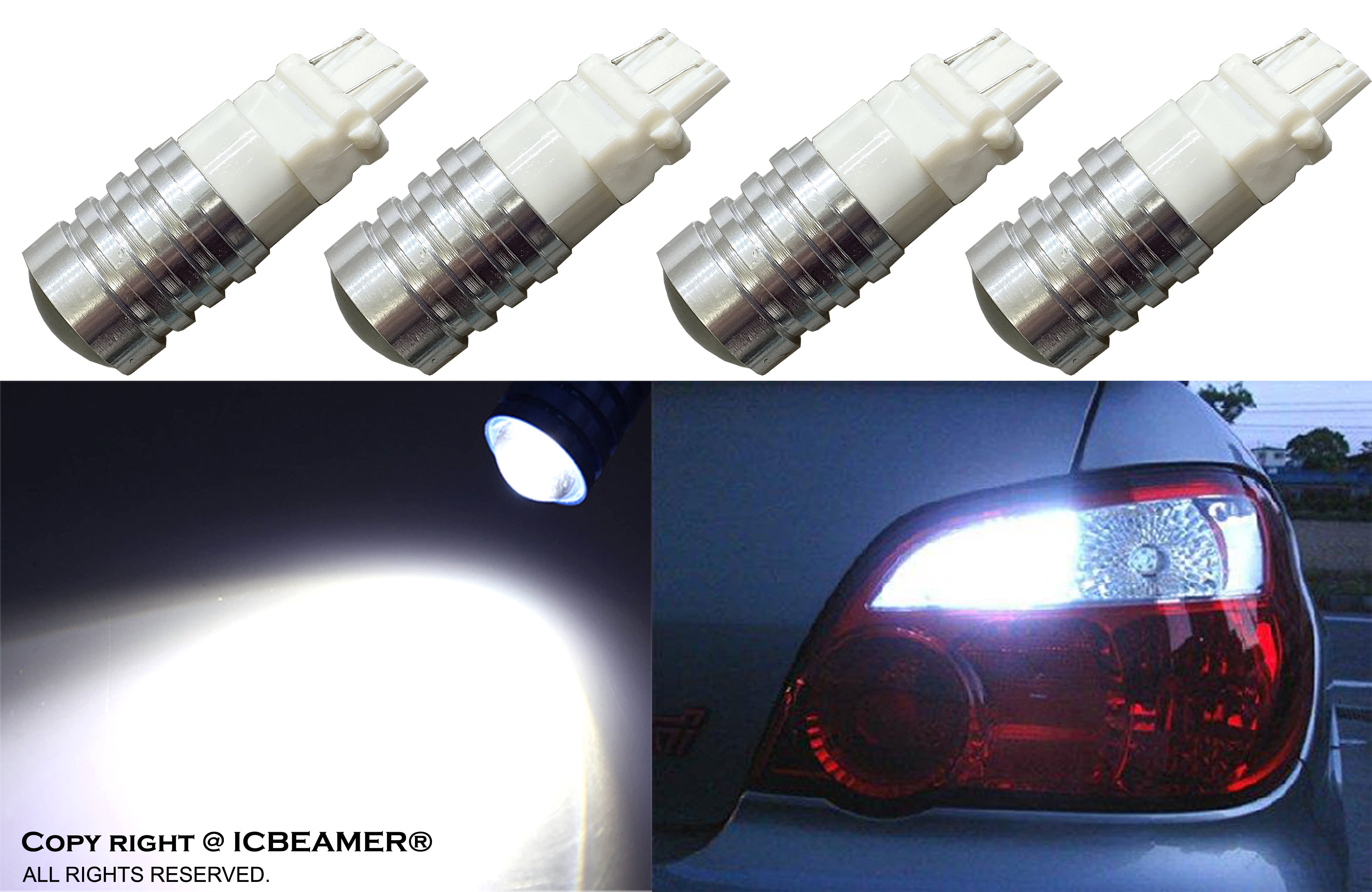 ICBEAMER 3157 LED Bulbs, 4 pcs ICBEAMER 3056 3156 3157K 4057 4157 ...