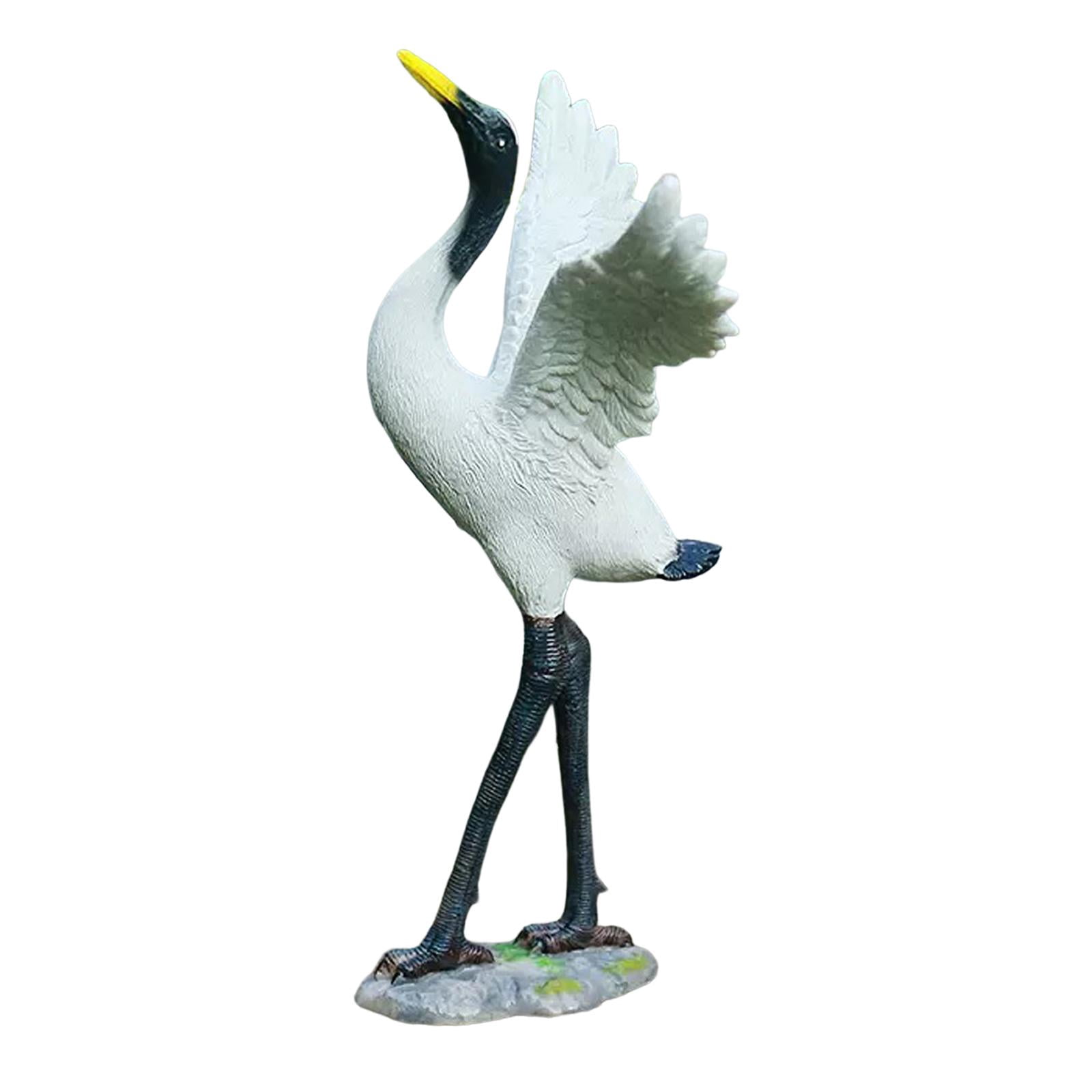 Outdoor Garden Statue Miniature Sculptures Crane Novelty Free Standing ...