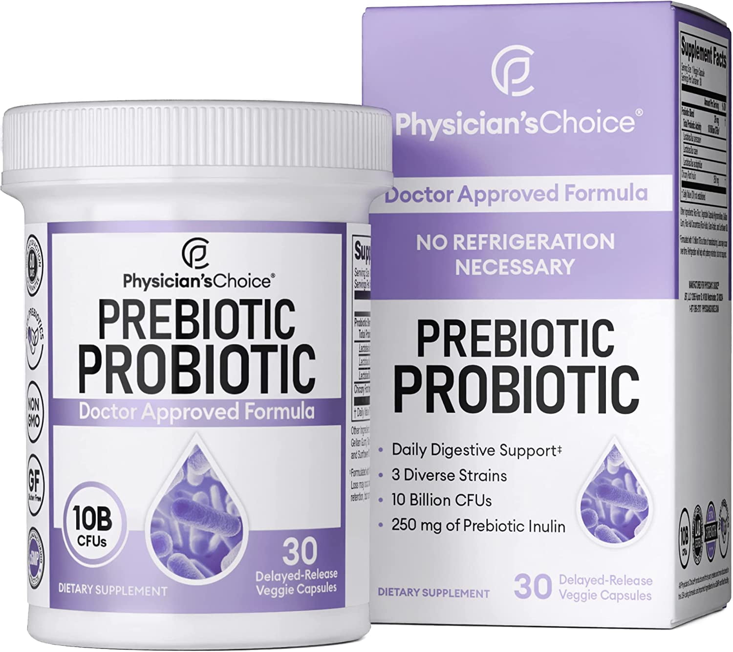 Physician's Choice Prebiotic Probiotic, for Men and Women, 30 Count ...