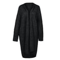 Aellinatey Autumn and winter women's long open-collar large size ...