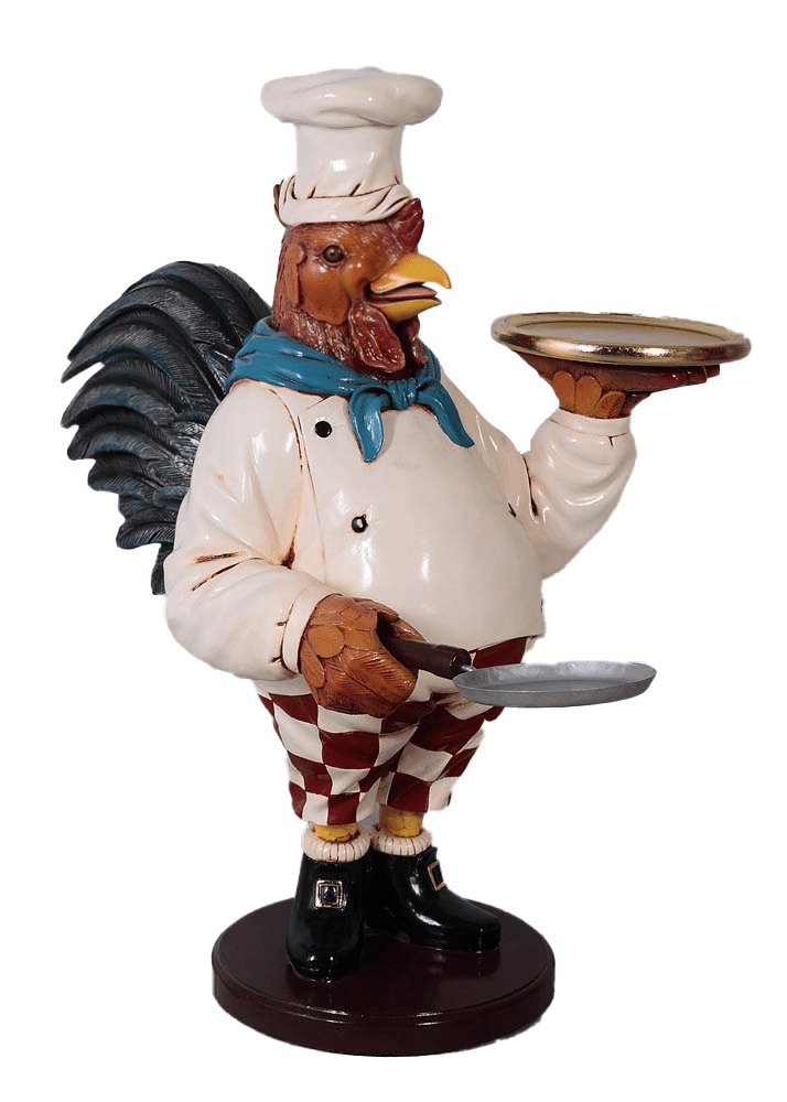 Rooster Cook Butler Statue - Walmart.com