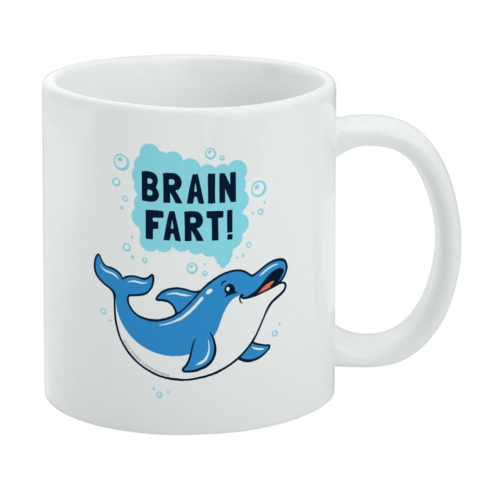 Brain Fart Dolphin Funny Humor White Mug - Walmart.com