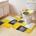 Abstract Color Stitching Bathroom Rugs Set Black Yellow Graffiti Art ...