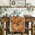Smile Orange Polka Dot Pumpkin Eucalyptus Wood Fall Table Runner ...
