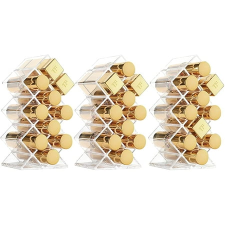 3 Pack Lipstick Holder Organizer, 30 Spaces Acrylic Stackable Fish ...