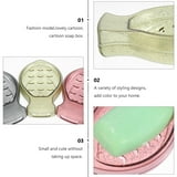 HOMEMAXS 3 Pcs Adorable Bath Soap Box Excess Water Drain Dish Container ...