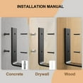 12 Inch Black Shelf Brackets, Heavy Duty Wall Mounting Hardware, 6-Pack ...