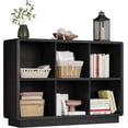 6 Cube Storage Organizer Wooden Bookcase with Storage Cube Storage Bookshelf for Bedroom and ...