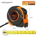 25 FT Industrial Tape Measure, Self-Locking Heavy-Duty Ruler with Easy ...