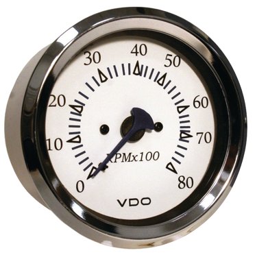 Faria 32904 Euro Tachometer (6000 RPM) Gas - 4", White - Walmart.com