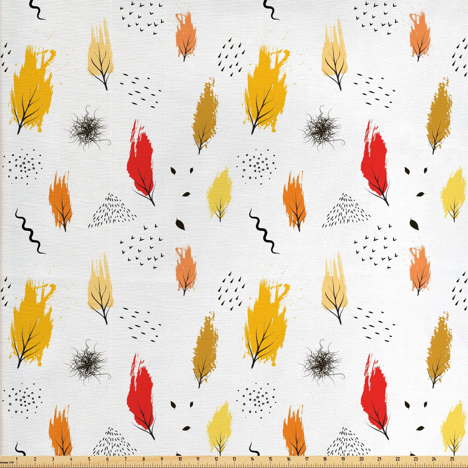 Fall/Autumn Fabric by The Yard, Colorful Seasonal Trees on Plain ...