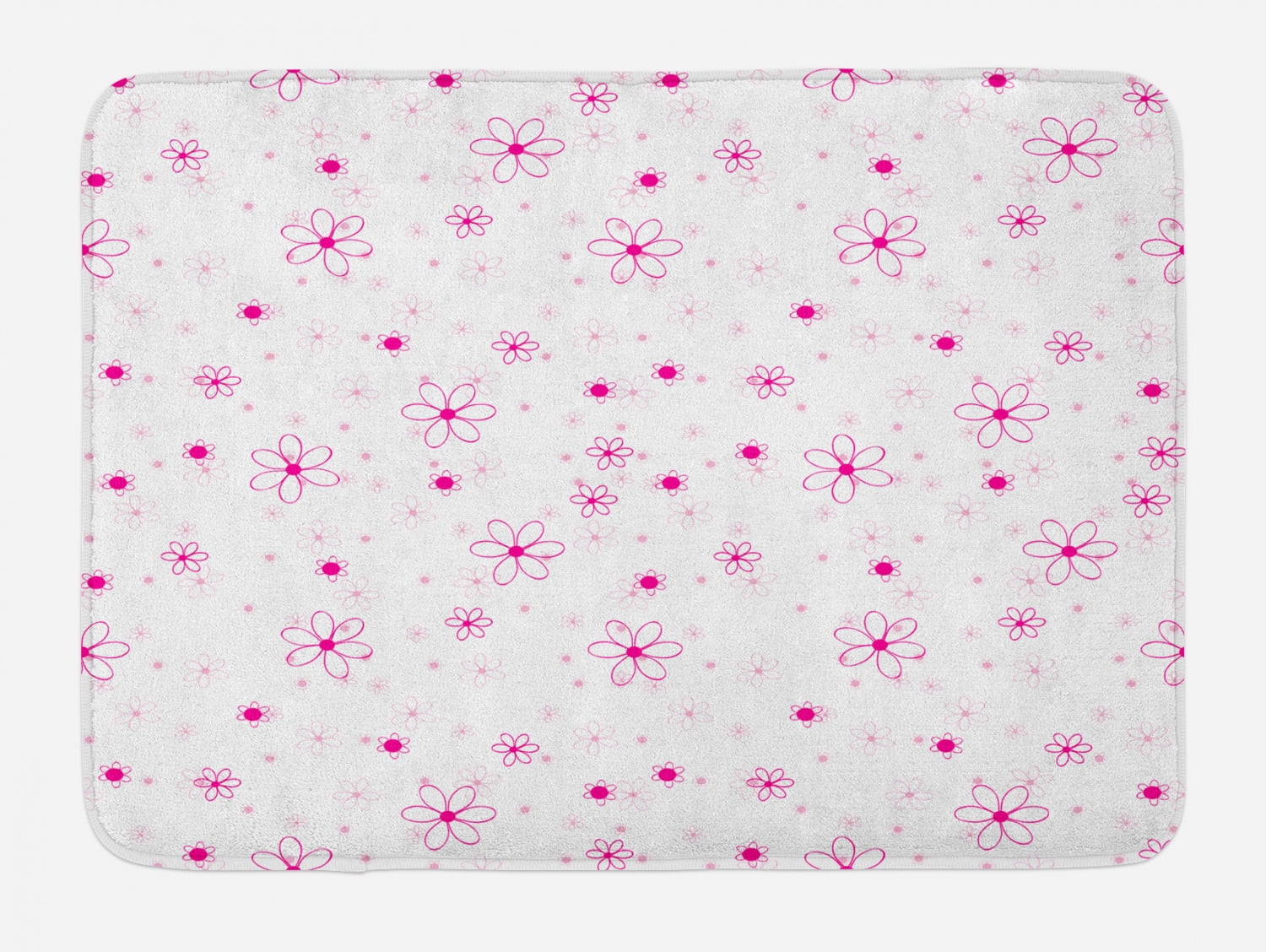Princess Bath Mat, Pattern with Flowers Simple Classic Art Springtime ...