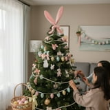 Cadancy Easter Tree Topper Decorations Bunny Ears with Bows, Spring ...