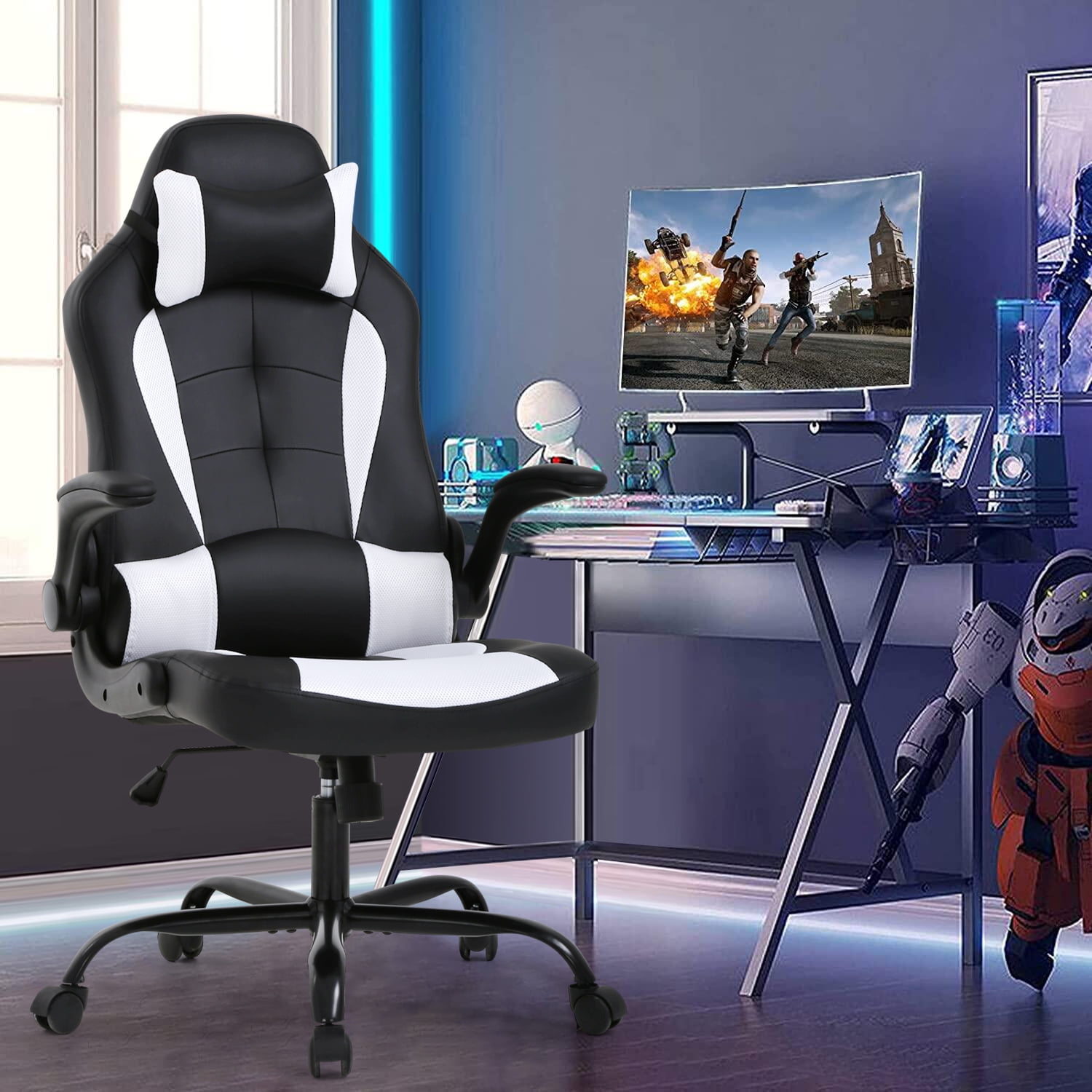 Dkelincs PC Gaming Chair Ergonomic Office Chair with Lumbar Support ...