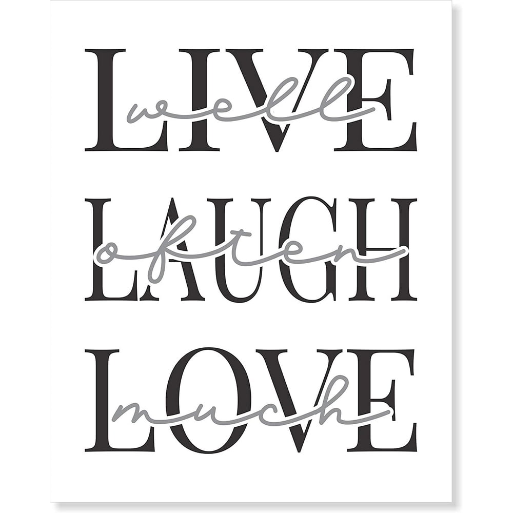 Live Well Laugh Often Love Much Rustic Wood Wall Sign 12x15 - Walmart ...