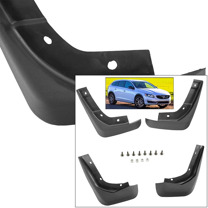 Front Rear Mud Flaps Splash Guards 2015-2017 Volvo V60 Mudguards ...