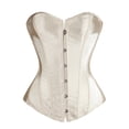 Apricot Woman Sexy Satin Overbust Corset Plus Size Waist Training ...