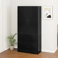 DWVO Wood File Cabinet with Lock & 2 Drawers, Lateral Filing Cabinets ...
