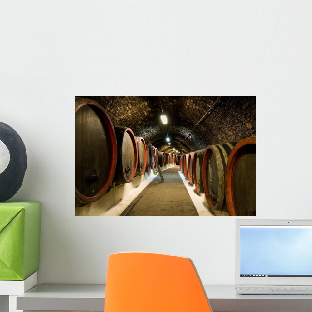 Old Wine Barrels Wall Mural by Wallmonkeys Peel and Stick Graphic (18 ...