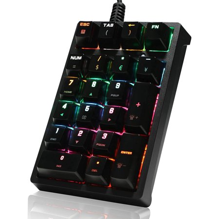 Number Pad Keyboard, Mechanical Numpad Pad 21 Keys RGB Backlight ...