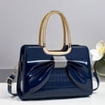 Women's Red Patent Leather Tote Bag with Elegant Bow, Fashionable ...