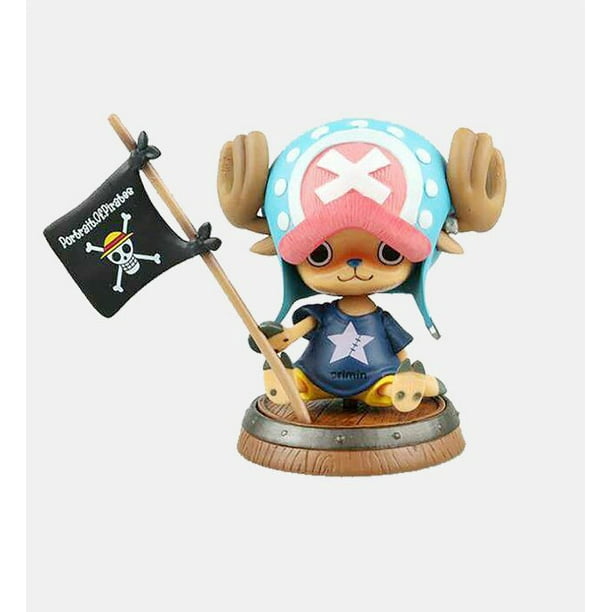 Anime Toys One Piece Holding the Flag Sitting Chopper Blue Color Boxed ...