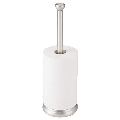 Mdesign Decorative Metal Free Standing Toilet Paper Holder Stand With