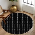 Black Faded Stripes 6FT Round Area Rugs for Living Room Modern Abstract ...