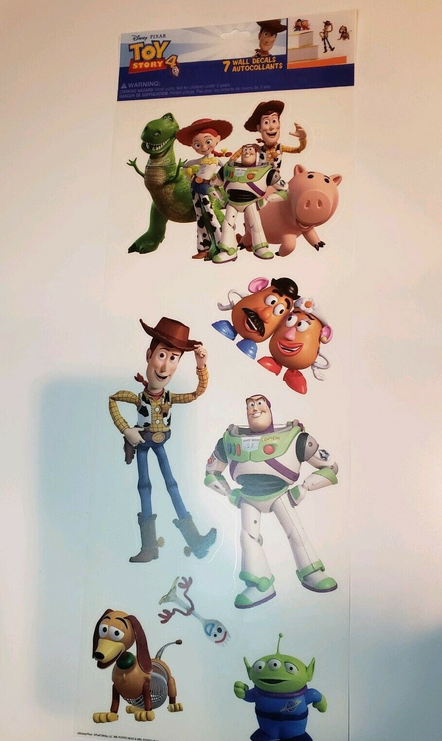 TOY STORY 4 Peel & Stick 7 Wall Decals Woody Buzz Jessie Forky Potato ...